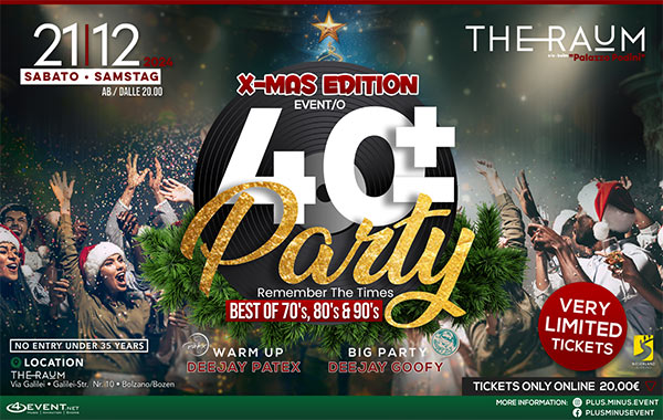 Biglietti per 40 Plus Minus Event - TicketGate