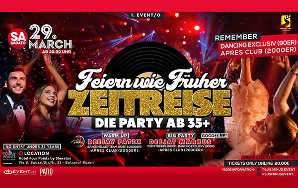 Biglietti per ZEITREISE, DIE PARTY AB 35+ - TicketGate